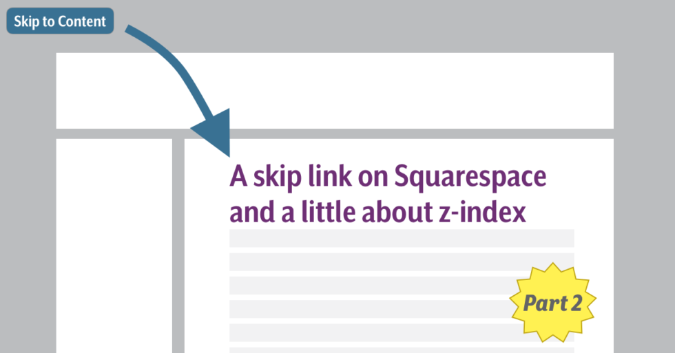 A skip link on Squarespace and a bit about z-index